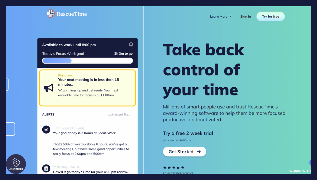 10 Best RescueTime Alternatives for Efficient Time Tracking | OnethreadBlog