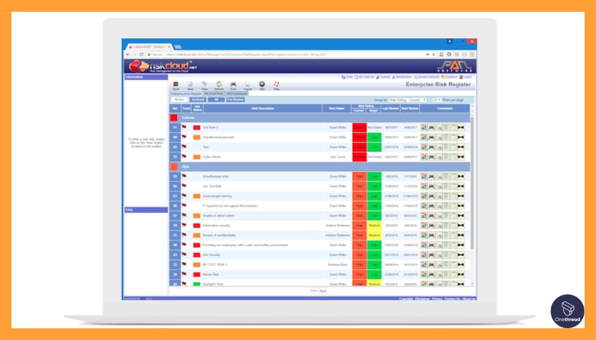 Top 5 Risk Management Software: A 2025 Overview | Onethread